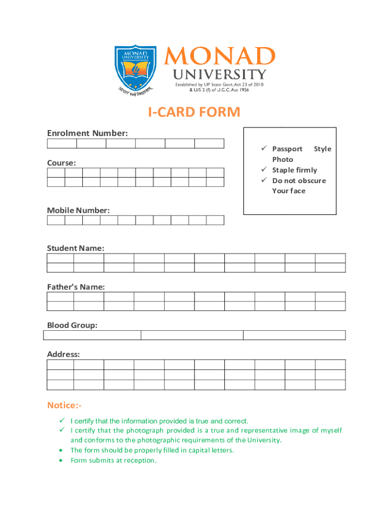 Fillable Online I-CARD FORM.docx Fax Email Print - pdfFiller