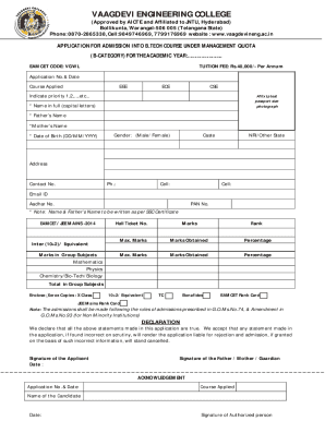 Fillable Online VEC-Application form for B Category-2018-19.doc Fax ...