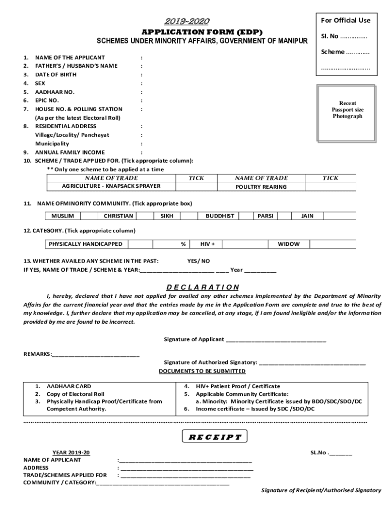 Fillable Online Last date for submission of application forms for EDP ...