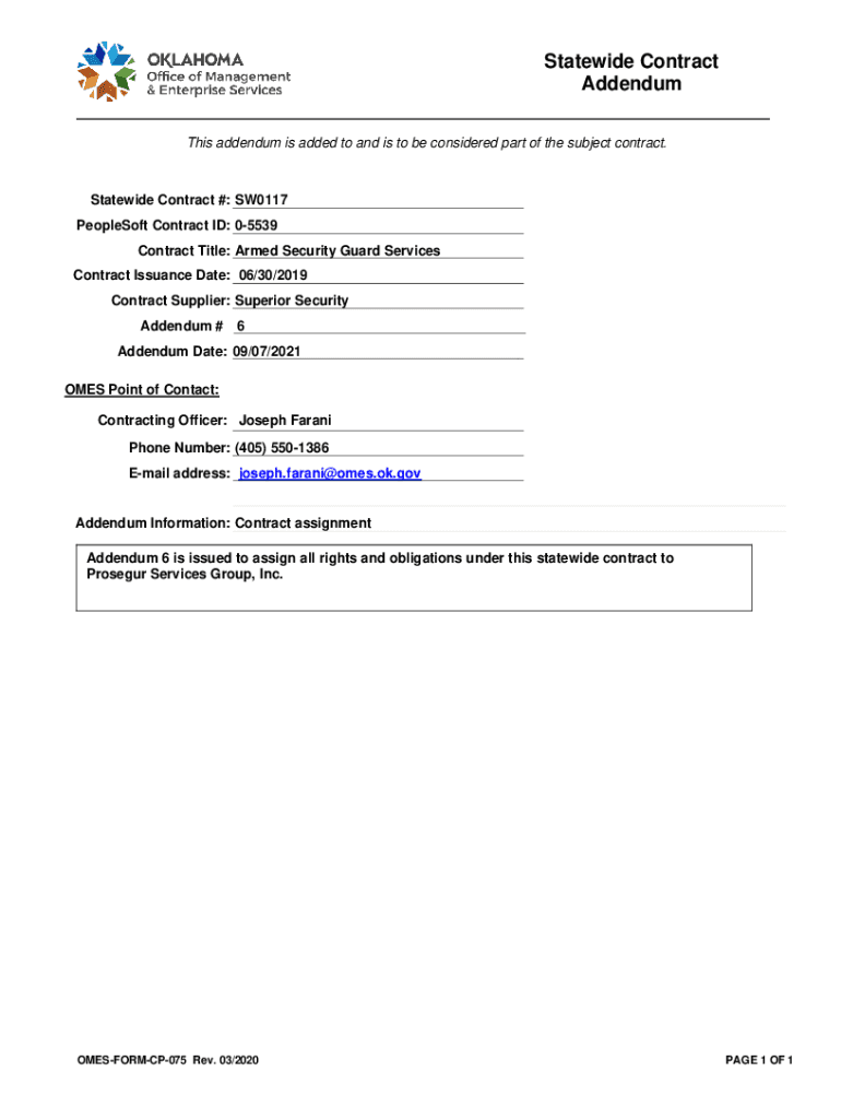 Fillable Online SW0117 Addendum 7 Assignment Agreement-signed.pdf Fax ...