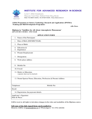 Fillable Online Application Form -Advanced course.docx Fax Email Print ...