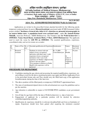 Fillable Online All India Institute of Medical Sciences (AIIMS) Kalyani ...