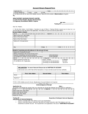 Fillable Online Account Closure Request Form - HDFC Bank Fax Email ...