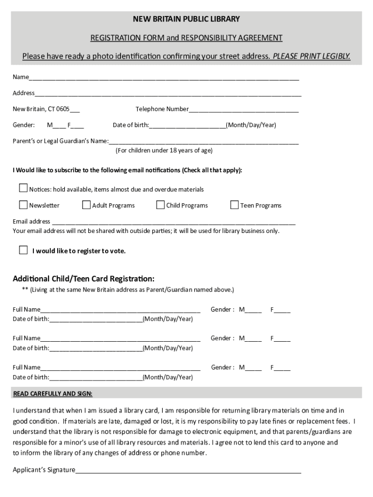 Fillable Online NEW BRITAIN PUBLIC LIBRARY - nbpl.info Fax Email Print ...