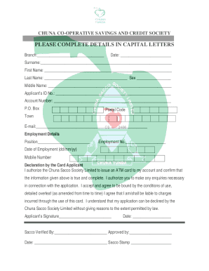 Fillable Online CHUNA SACCO University of Nairobi Fax Email Print - pdfFiller