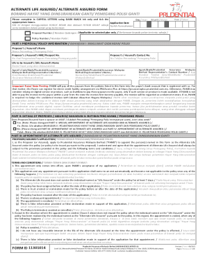 Fillable Online Alternate Life Assured/Alternate Assured Form Fax Email Print - pdfFiller