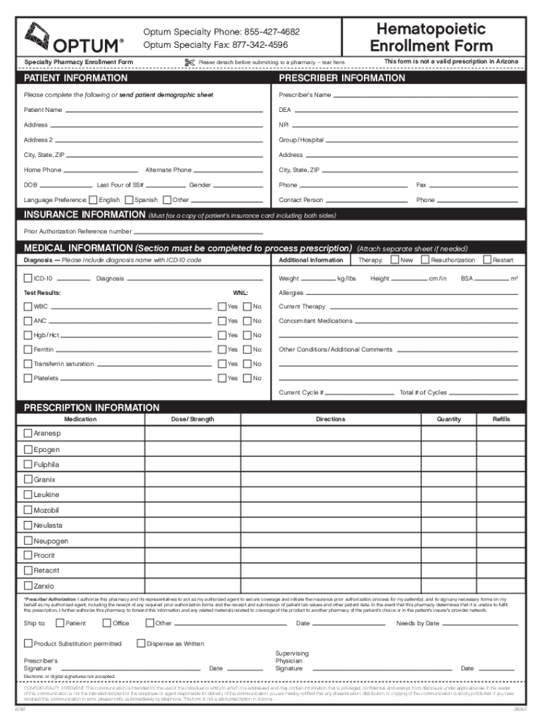 Fillable Online Optum-Osteoarthritis-Standard-Enrollment-Form2 blank ...