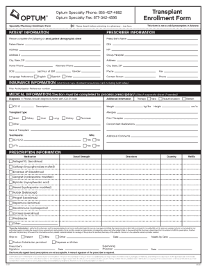 Fillable Online 61397 Optum Transplant Enrollment Form Fax Email Print ...