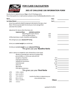 Fillable Online 2021 GT Challenge Car Information Form V2 Fax Email ...