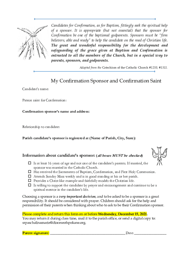 Fillable Online Confirmation Sponsor Form - sjtb.org Fax Email Print ...