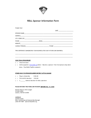 Fillable Online Sponsor Cheat Sheet Fax Email Print - pdfFiller