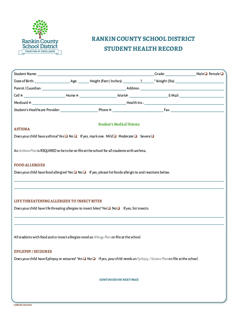 Fillable Online Fillable Online kindergarten enrollment form - Digital ...