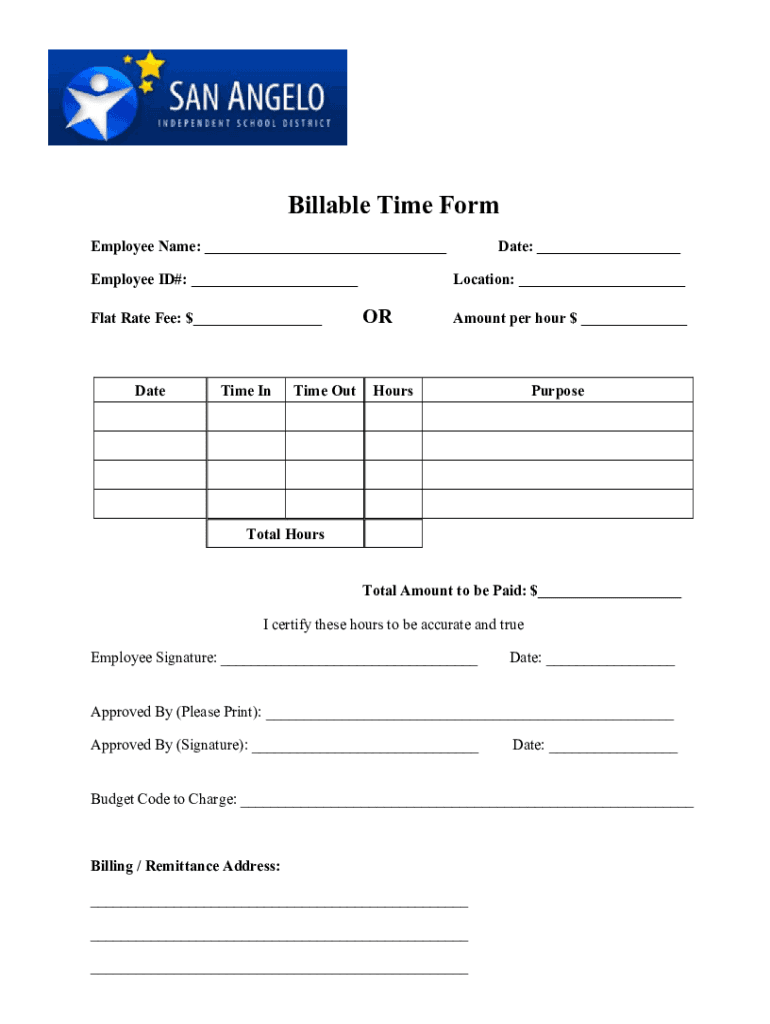 Fillable Online Billable Form.docx Fax Email Print - pdfFiller