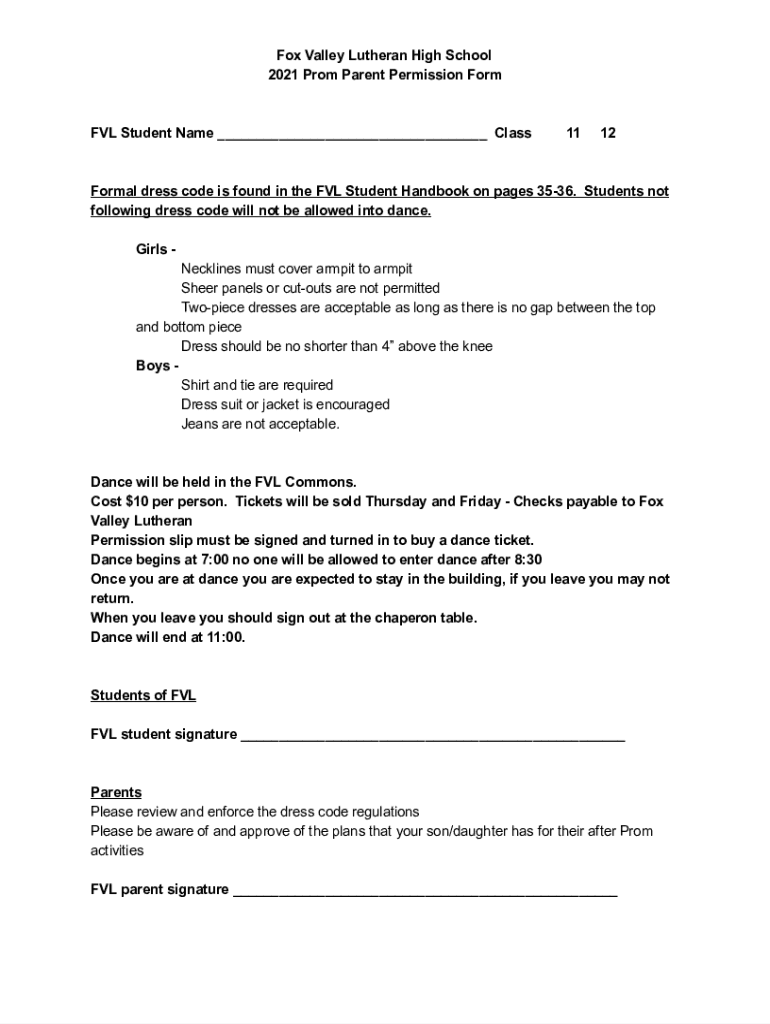Fillable Online Appleton prom: Parents step in, plus other plans at Fox ...