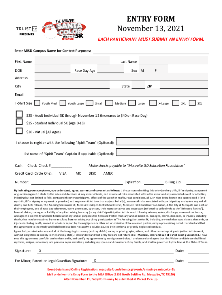 Fillable Online Fillable Online EACH PARTICIPANT MUST SUBMIT AN ENTRY ...