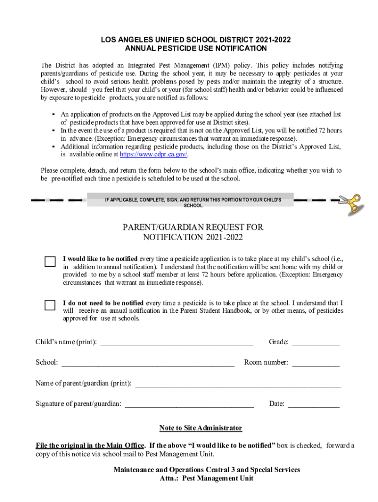 Fillable Online PARENT/GUARDIAN REQUEST FOR NOTIFICATION 2021-2022 Fax ...