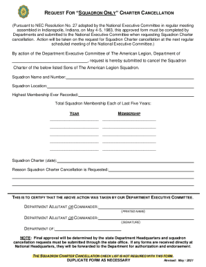 Fillable Online Fillable Online Request for Squadron Only Charter ...