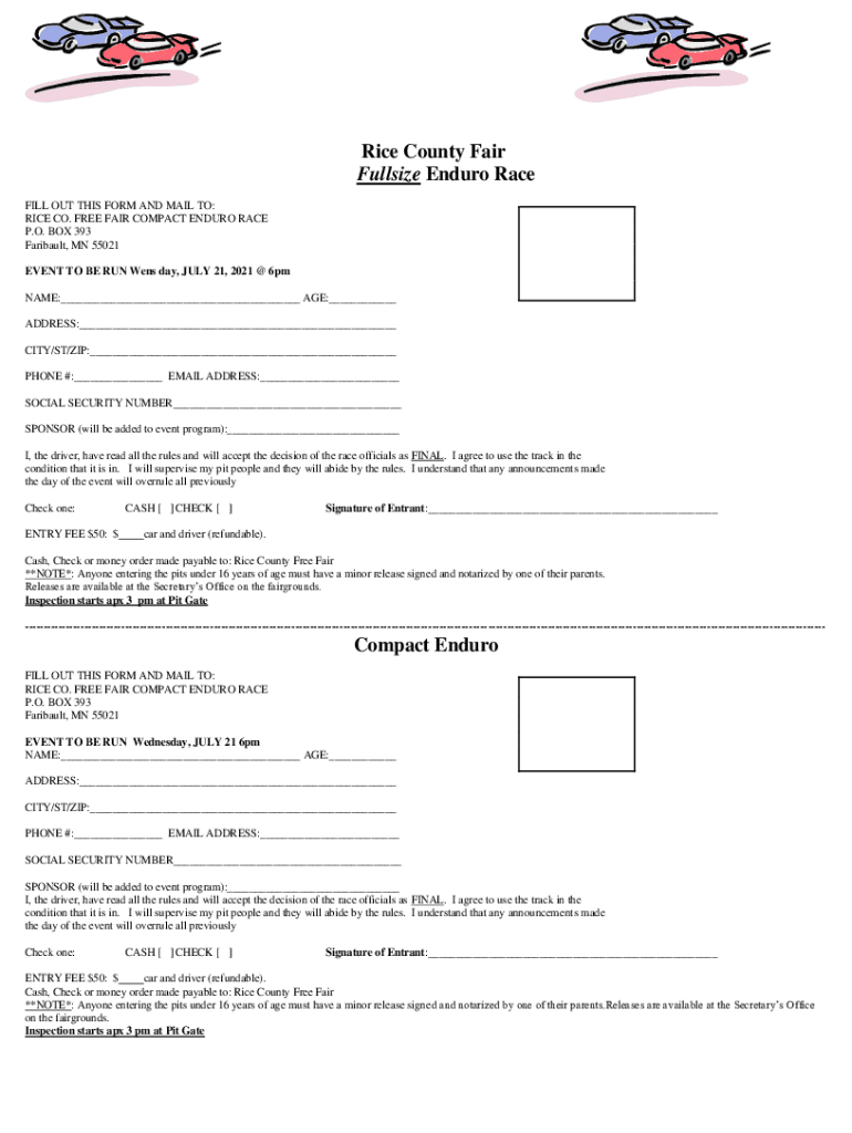 Fillable Online Get the free Fullsize Enduro Race Entry Form - Rice ...