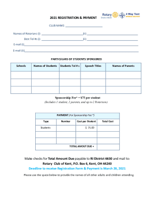 Fillable Online 2021-Registration-Payment-Form Fax Email Print - pdfFiller