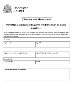 Fillable Online Development Management Permitted Development Enquiry ...