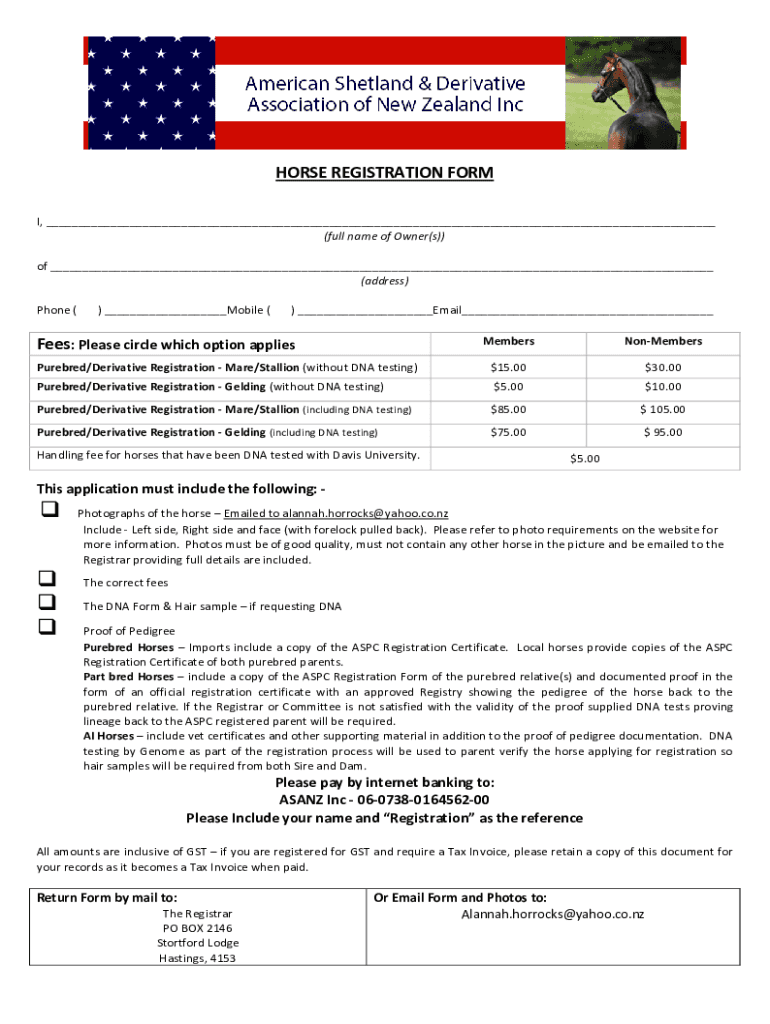 Fillable Online Application for Keeping of Horses and Equine Initi Fax ...