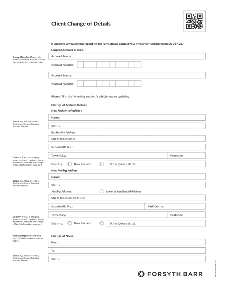 Fillable Online Client Change of Details Fax Email Print - pdfFiller