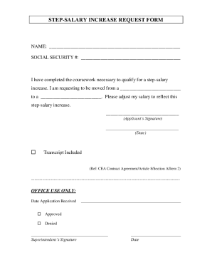 Fillable Online STEP-SALARY INCREASE REQUEST FORM Fax Email Print ...