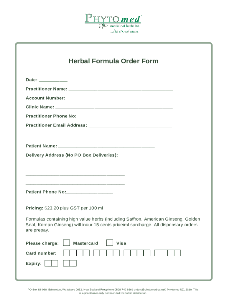 Fillable Online Patient Order Form (1).pdf Fax Email Print - pdfFiller