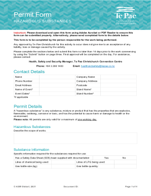 Fillable Online Permit Form - Hazardous Substances Fax Email Print ...