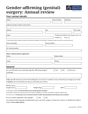 Fillable Online Review questionnaire gender affirming (genital) surgery ...