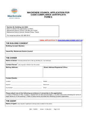 Fillable Online Code Compliance Certificate Application Form ...