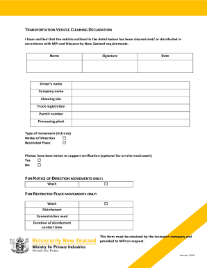 Fillable Online Vehicle verification form for trucks transporting ...