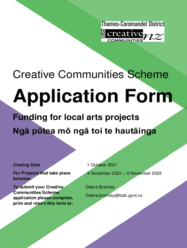 Fillable Online Get the free Creative Communities Scheme Application Form Fax Email Print ...