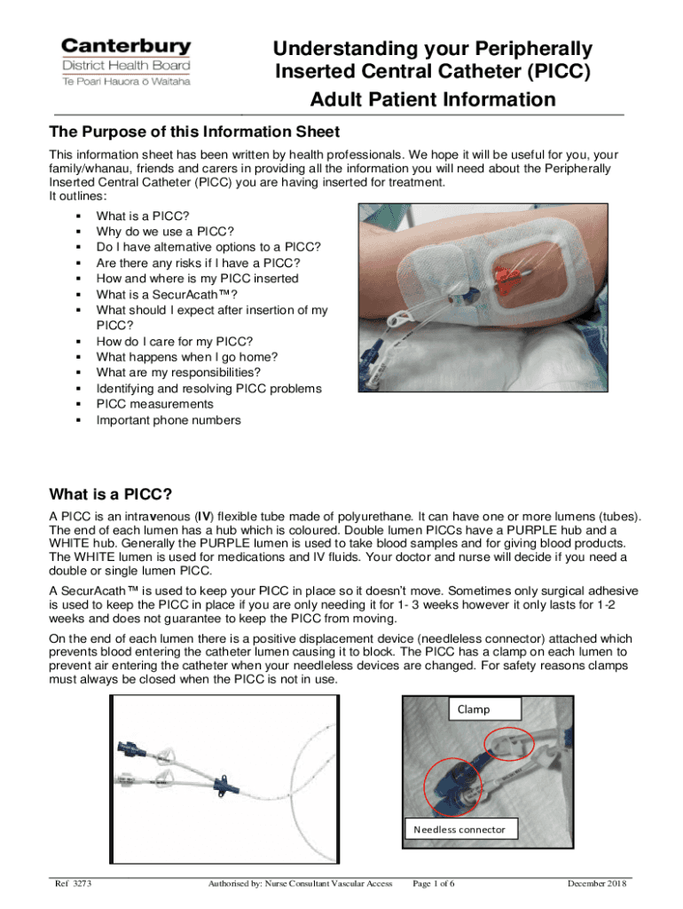 Fillable Online Understanding your Peripherally Inserted Central Catheter ... Fax Email Print ...