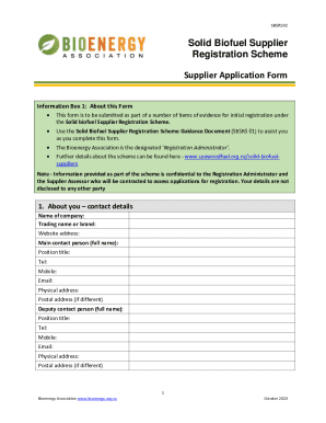 Fillable Online Sandf Supplier Database Application Forms Fax Email ...