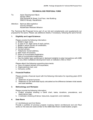Fillable Online KARM - Package 2 Appendix 03 - Technical Bid Proposal ...
