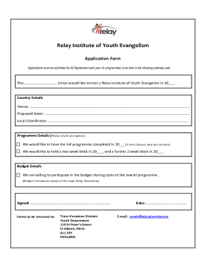 Fillable Online RELAY Application Form Fax Email Print - pdfFiller