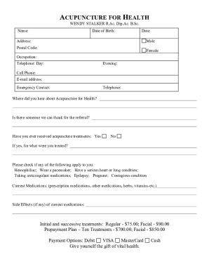 Fillable Online AFH Intake Form 04-2013-1.doc Fax Email Print - pdfFiller