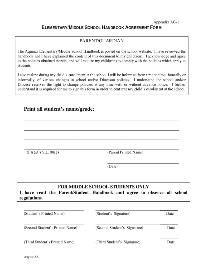 Fillable Online Elementary School Parent Student Handbook Pre K Parent fillable-online-elementary-school-parent-student-handbook-pre-k-parent