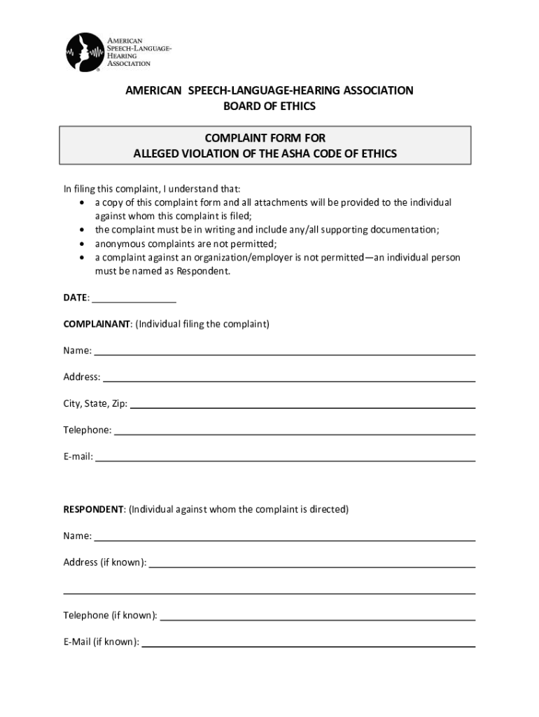 Fillable Online ASHA code of ethics audiology - Code of Ethics ...