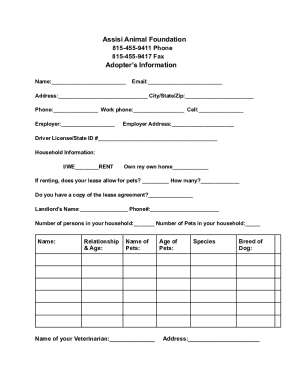 Fillable Online adoption form part 2 ** Fax Email Print - pdfFiller