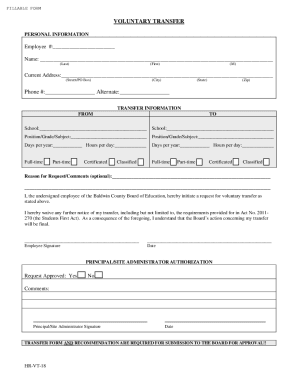 Fillable Online EMPLOYEE MOVEMENT14.1 Voluntary Transfers Sample ...