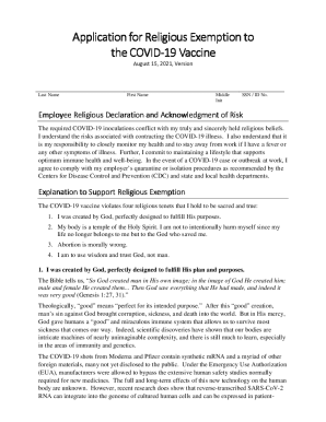 Fillable Online Religious Exemption Form UPDATED Rev 8-15-21.doc Fax ...