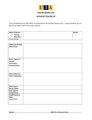Fillable Online Accident FollowUp Form.docx Fax Email Print - pdfFiller