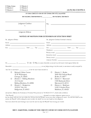 Fillable Online services cookcountyclerkofcourt NOTICE OF MOTION FOR ...