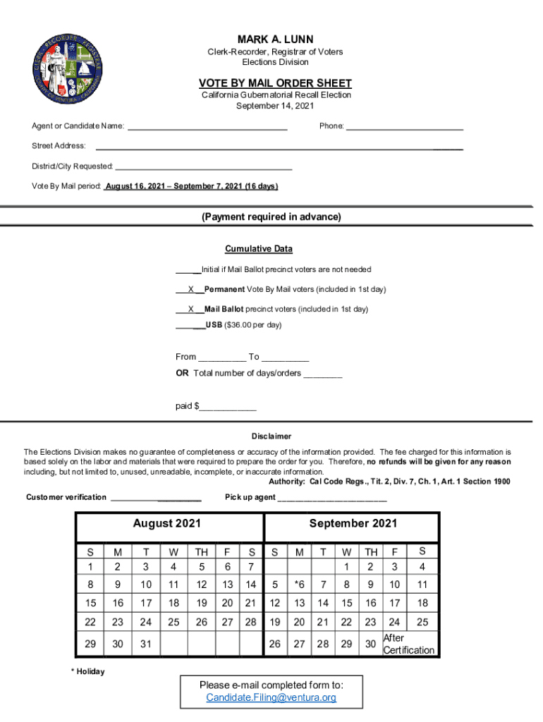 Fillable Online recorder countyofventura ARGUMENT / REBUTTAL FORM Fax Email Print - pdfFiller