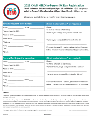 Fillable Online CHaD HERO - HomeFacebook Fax Email Print - pdfFiller