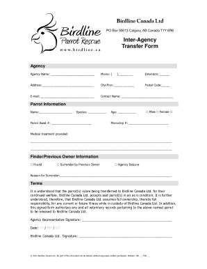 Fillable Online Inter-Agency Transfer Form Fax Email Print - pdfFiller