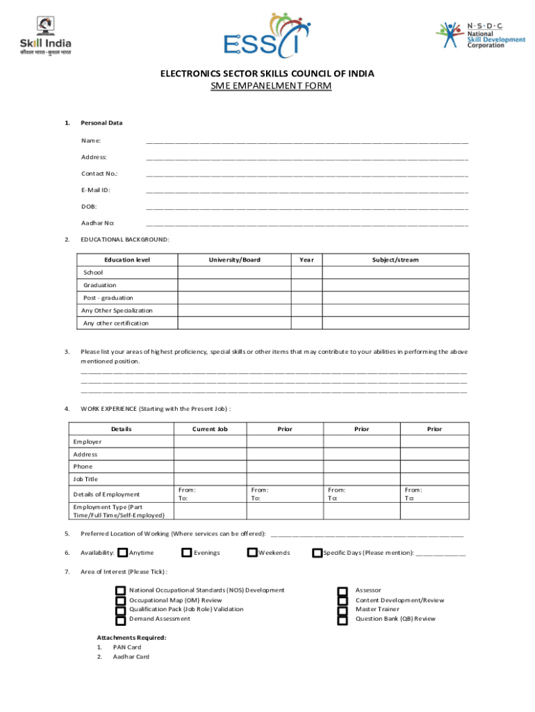 Fillable Online National Skill Development Corporation Nsdc Fax Email