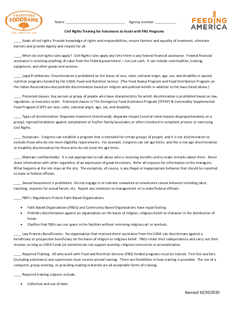 Fillable Online Civil Rights Volunteer training worksheet 7-16-19 Fax ...